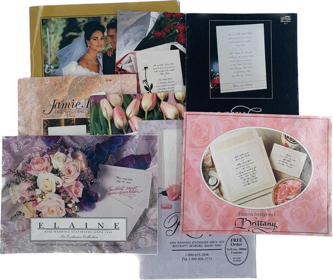Vintage Wedding Invitation Catalogs 1992 Lot of 8 Paper Books Fine ...