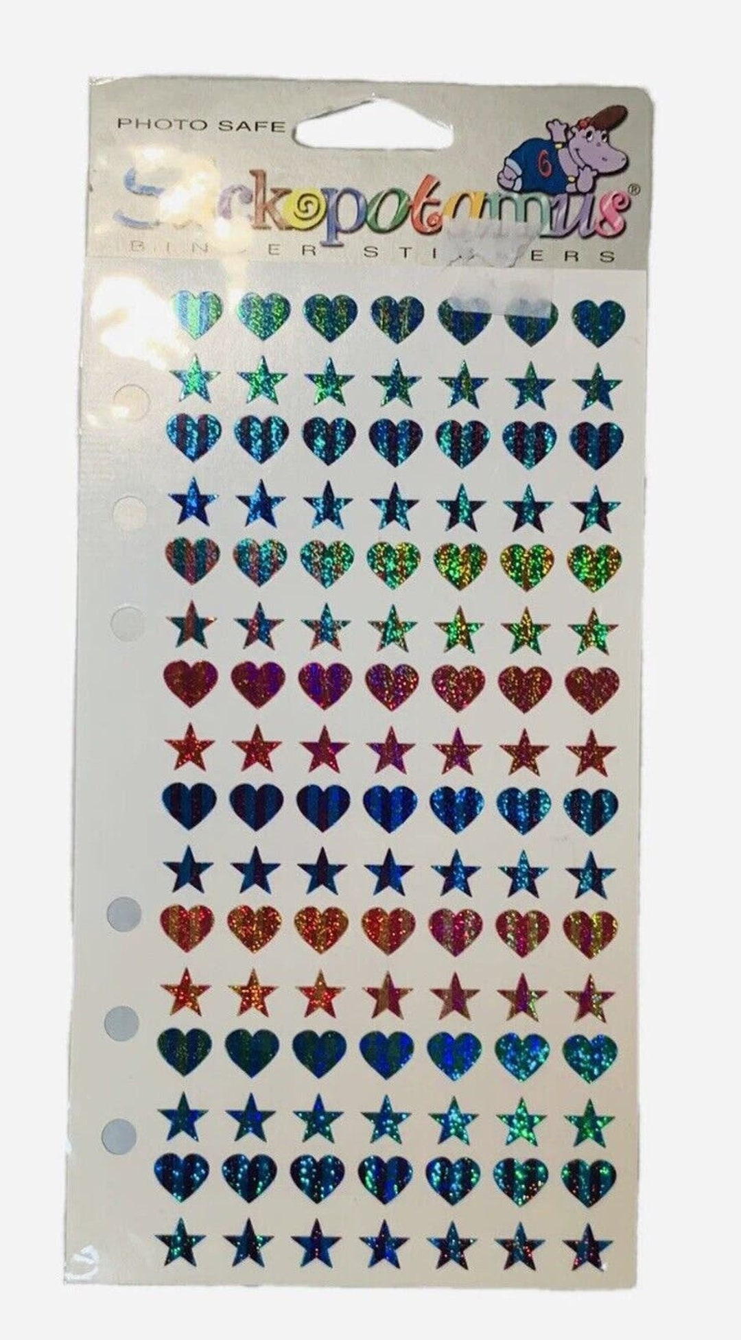 Stickopotamus Stickers Stars and Hearts Holographic Binder 100 New in ...