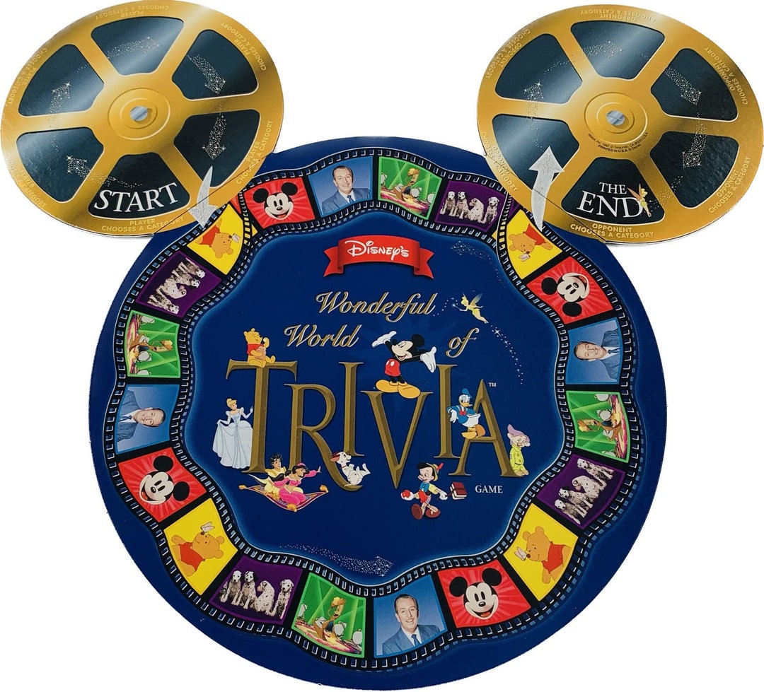 Disneys Wonderful World of Trivia Game Board Only Mattel Round Mickey ...
