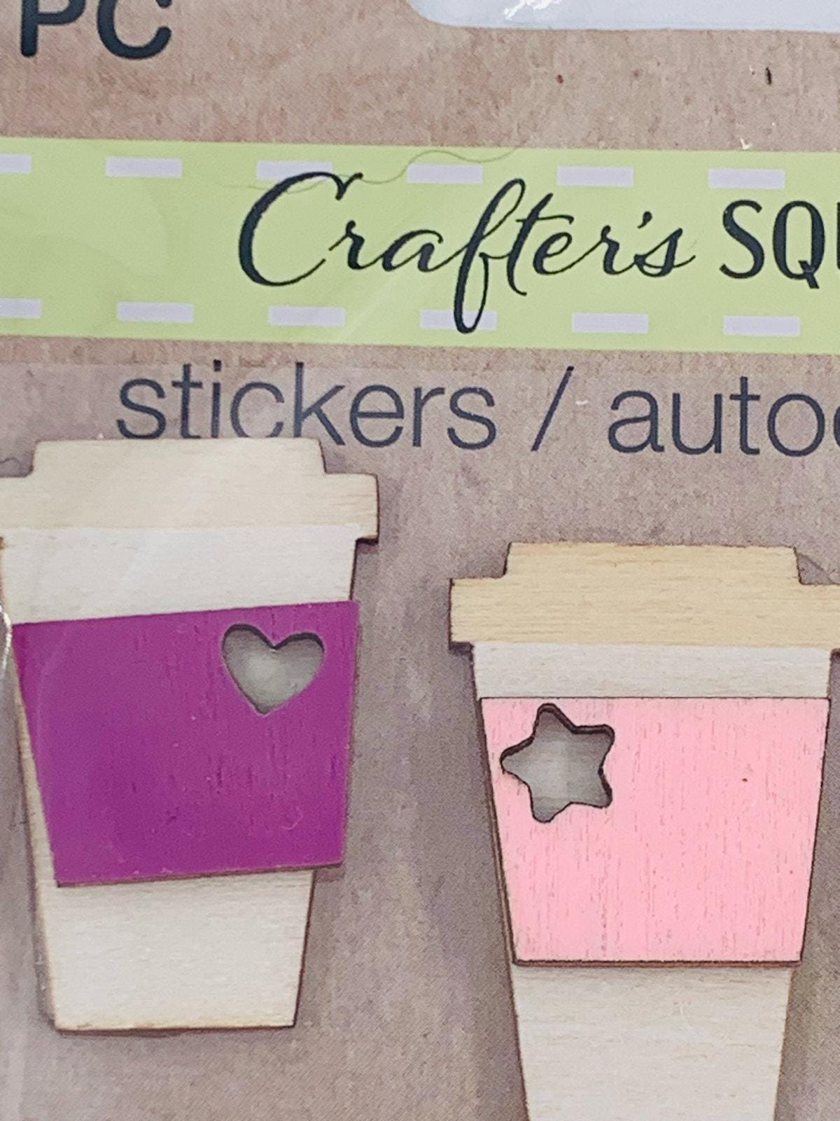 Stickers Craft Wood Colorful Designed Coffee Flower Small Wooden Arrow ...
