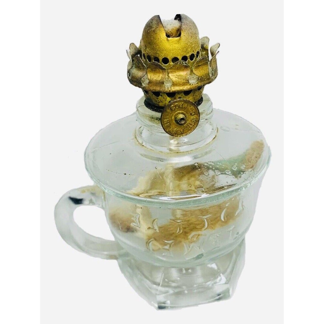 Jewel Oil Lamp Small Clear Kerosene Small Missing Globe Miniature Mini ...