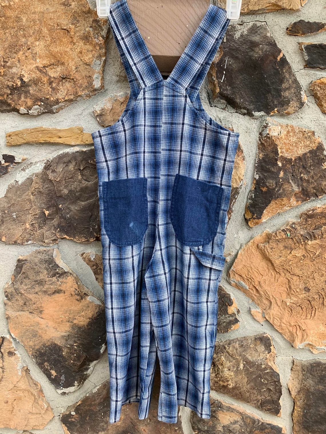 Childs 2T Blue Plaid Overalls - Etsy