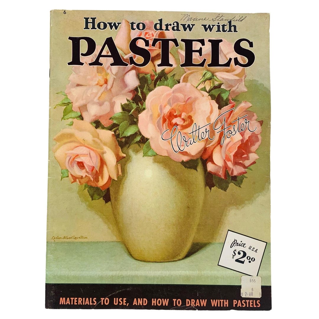 Walter Foster Art Vintage Pastel Draw Color Guide Book Instructions 30 ...