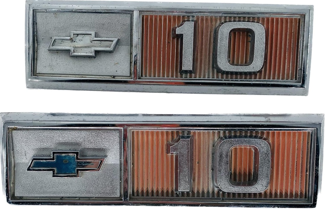 C10 Chevy Truck Emblem Pair 1965 OEM Bowtie Fender Pickup Chevrolet Red ...