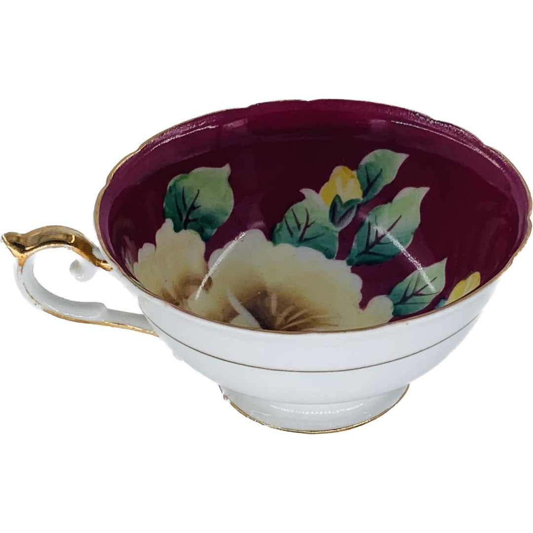 Hand Painted China Made in Japan Orion Tea Cup Red With Yellow Rose ...