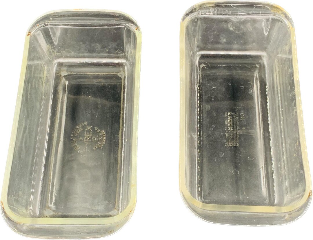 Pyrex Clear Glass Baking Dishes Bread Loaf Pans 8 X 4 Inches Handles ...