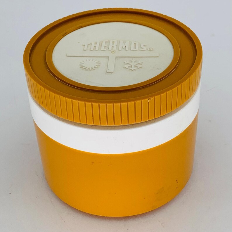 Thermos Food Jar Vintage Small Plastic Food Mustard Yellow Insulated ...