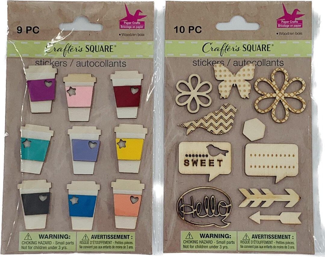 Stickers Craft Wood Colorful Designed Coffee Flower Small Wooden Arrow ...