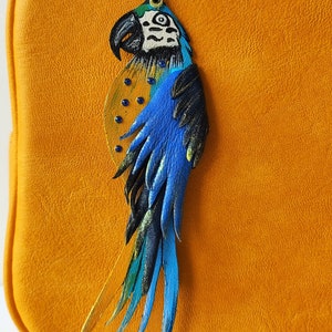 Handmade Leather Parrot Handbag Charm: Tropical Bird Purse Accessory - Etsy