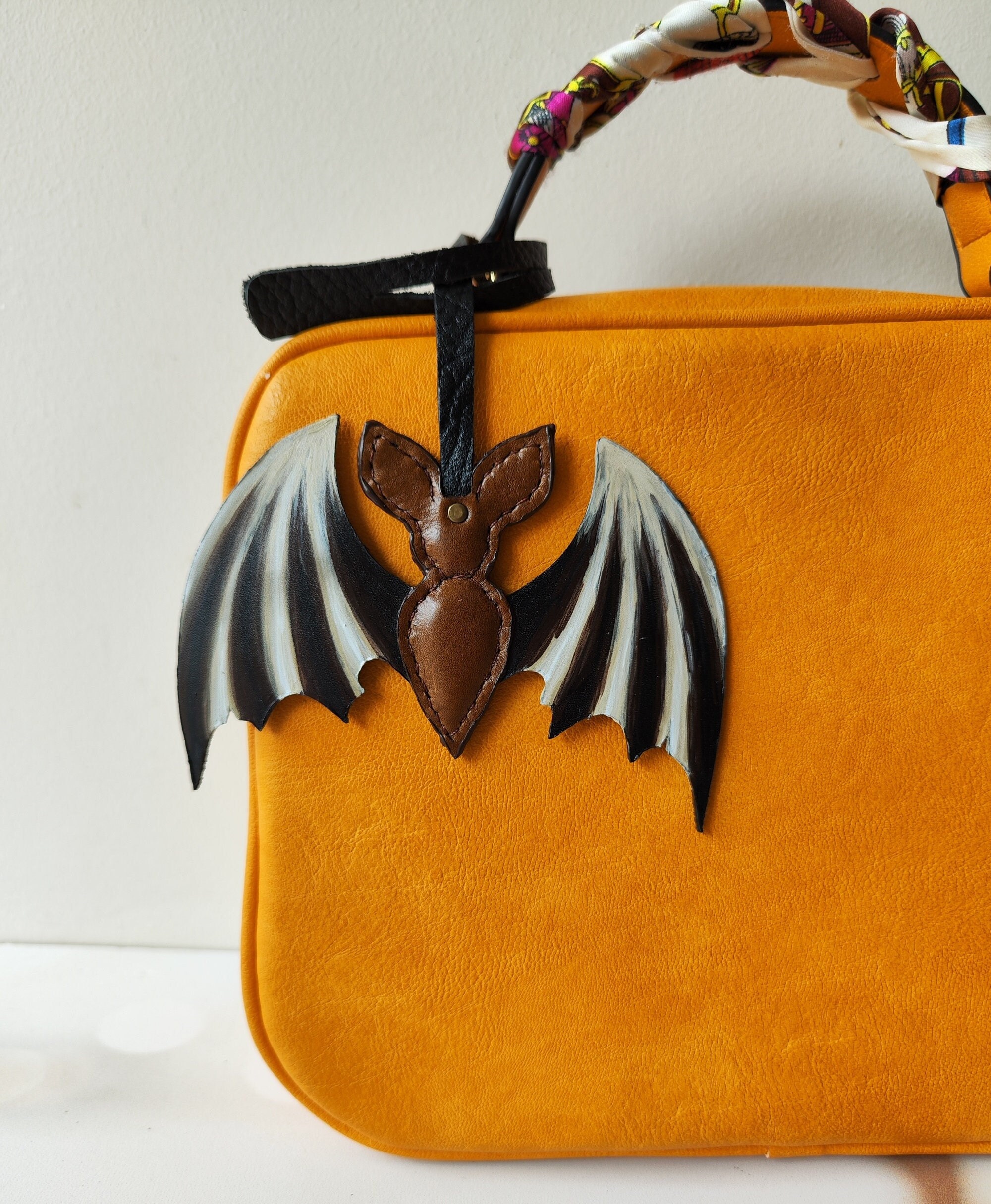 Handmade Leather Bat Purse Charm: Halloween Bag Decoration - Etsy