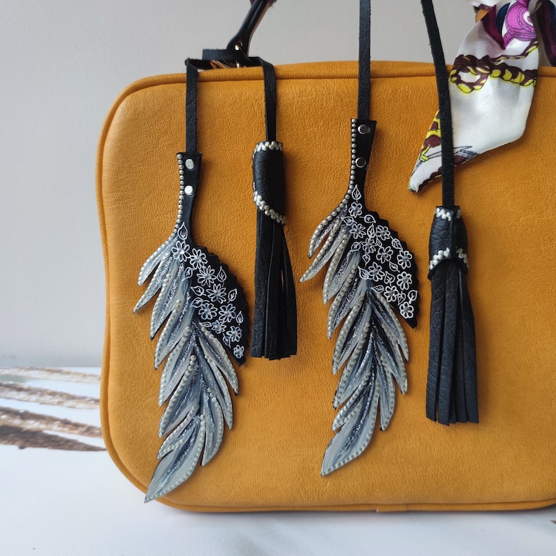 Leather Bag Charm - Etsy