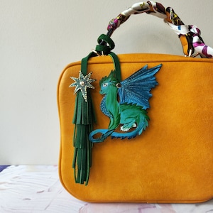 Hand-painted Leather Dragon Bag Charm: Chinese New Year Gift - Etsy