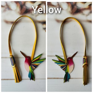Handmade Leather Hummingbird Bag Charm: Colorful Bird Lover Gift - Etsy