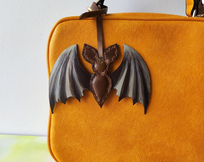 Spoiled Bat Puffball Goth Keychain With Obsidian and Bat Charms - Etsy