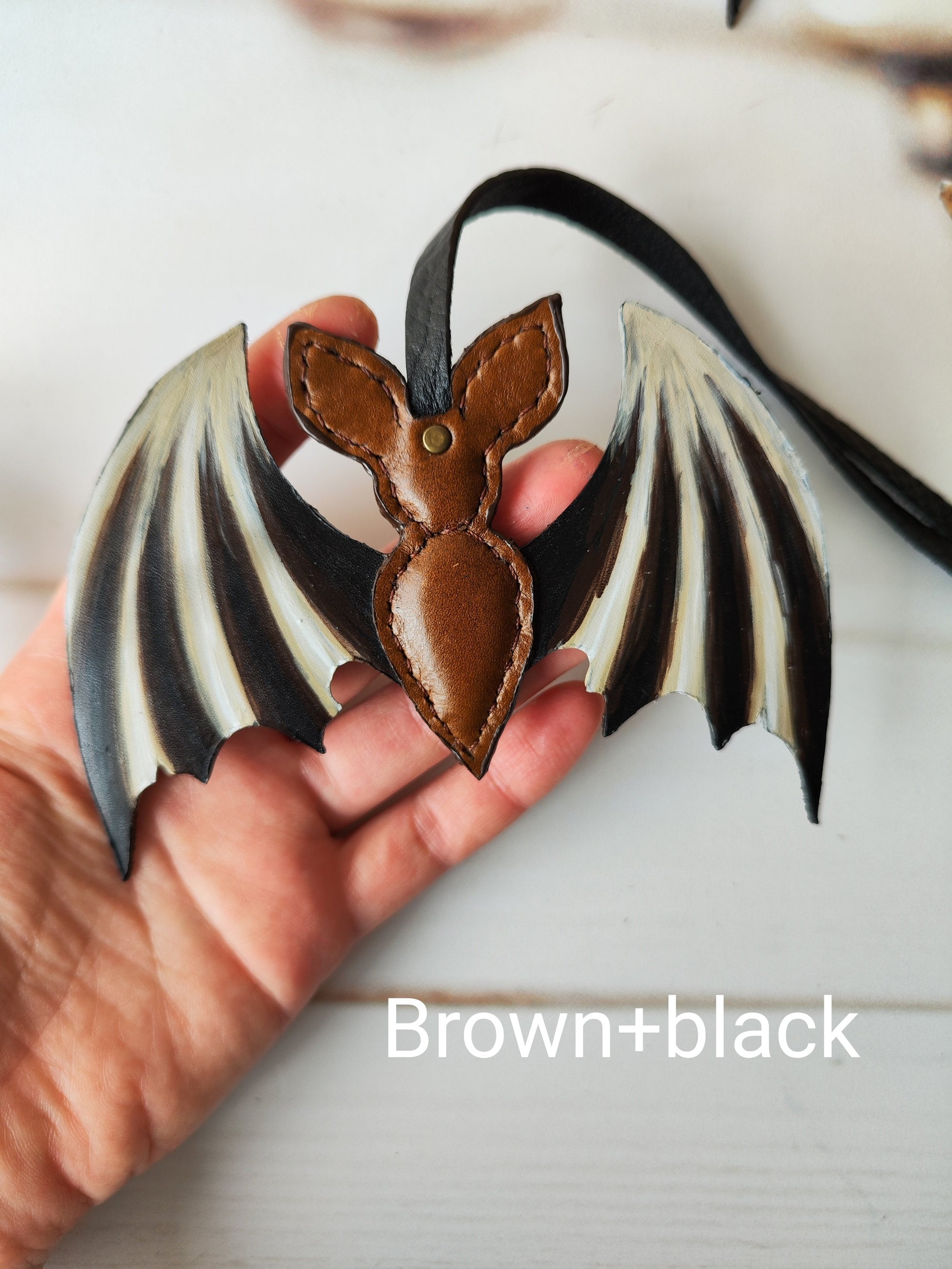 Handmade Leather Bat Purse Charm: Halloween Bag Decoration - Etsy
