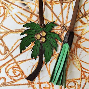 Palm Tree Bag Charm Tropical Leather Bag Charm Coconut Tree Purse Charm ...