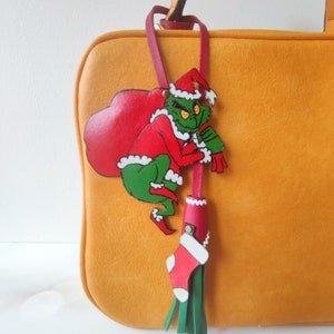 Christmas Bag Charm, Grinch Purse Charm, Unique Christmas Gift, Grinch ...
