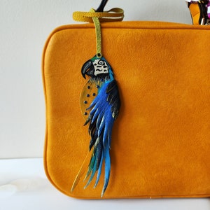 Handmade Leather Parrot Handbag Charm: Tropical Bird Purse Accessory - Etsy