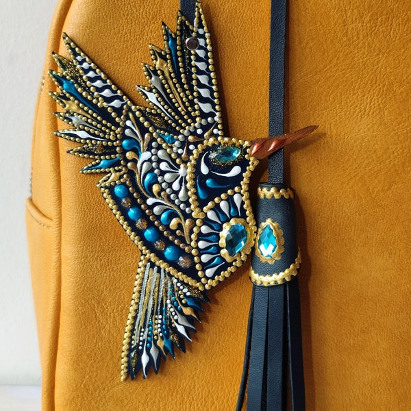 Leather Bag With Hummingbird - Etsy