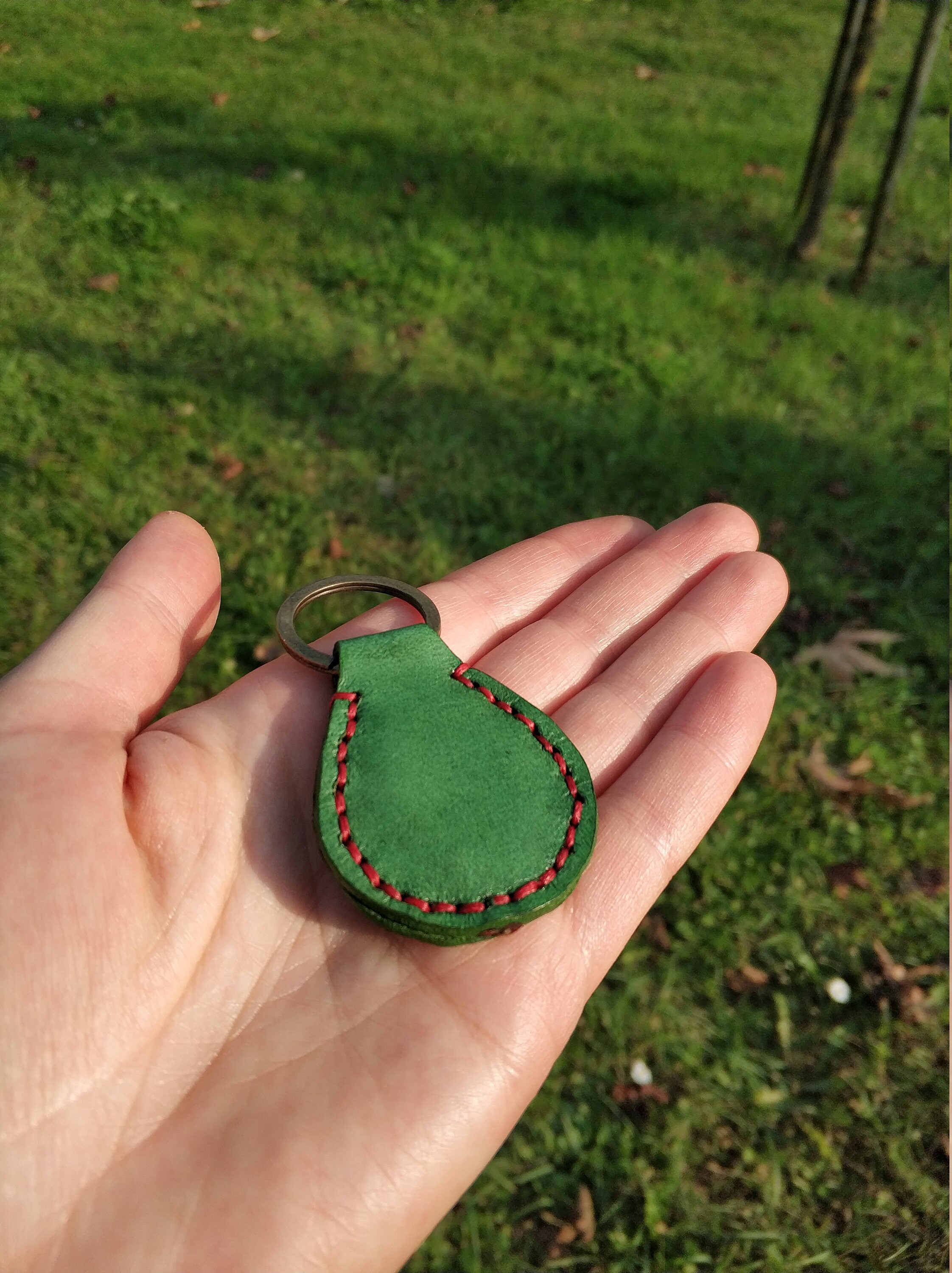 Handmade Leather Raspberry Keychain: Painted Fruit Keyring - Etsy