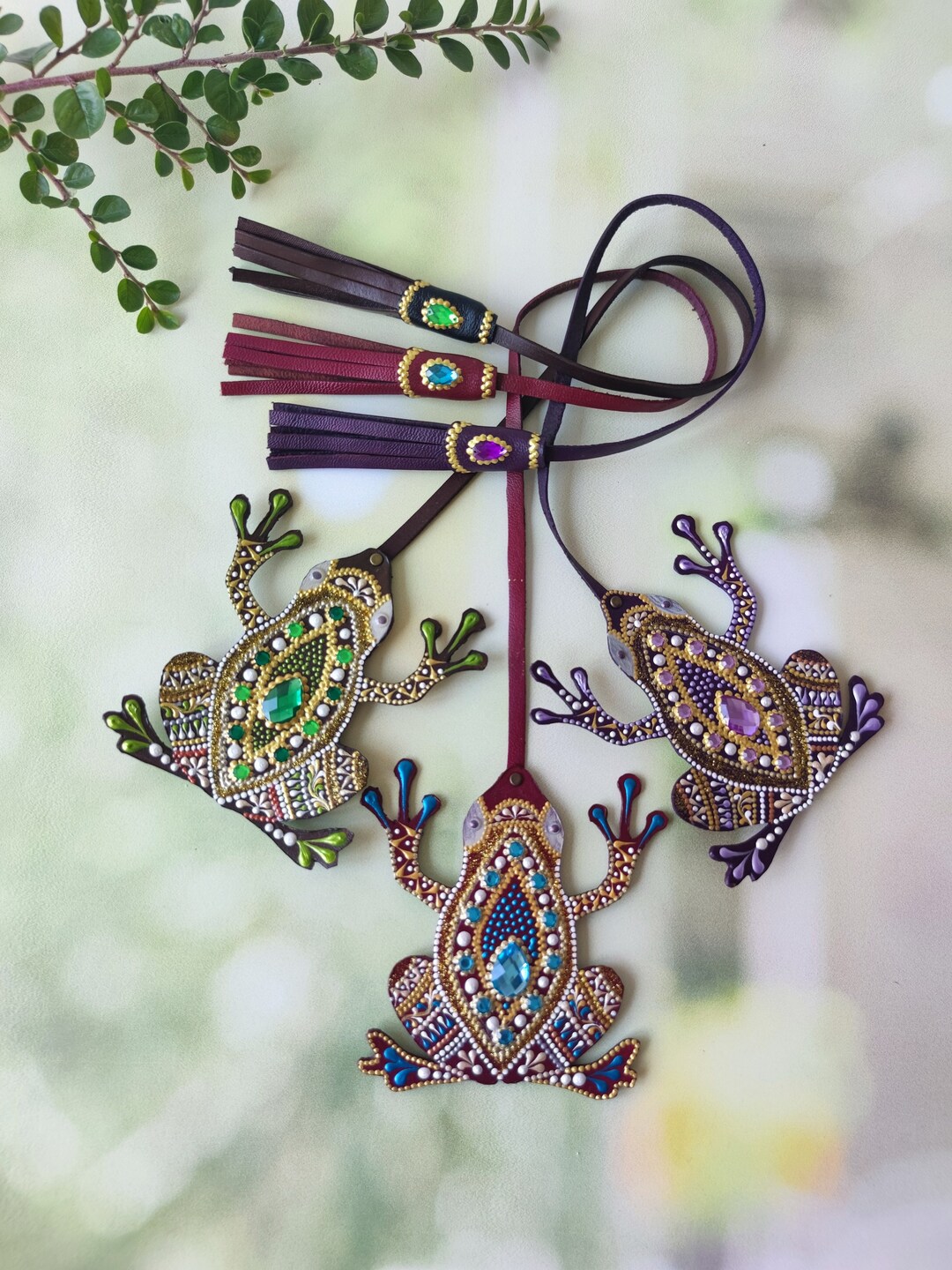 Handmade Leather Frog Purse Charm: Car Mirror Accessory - Etsy