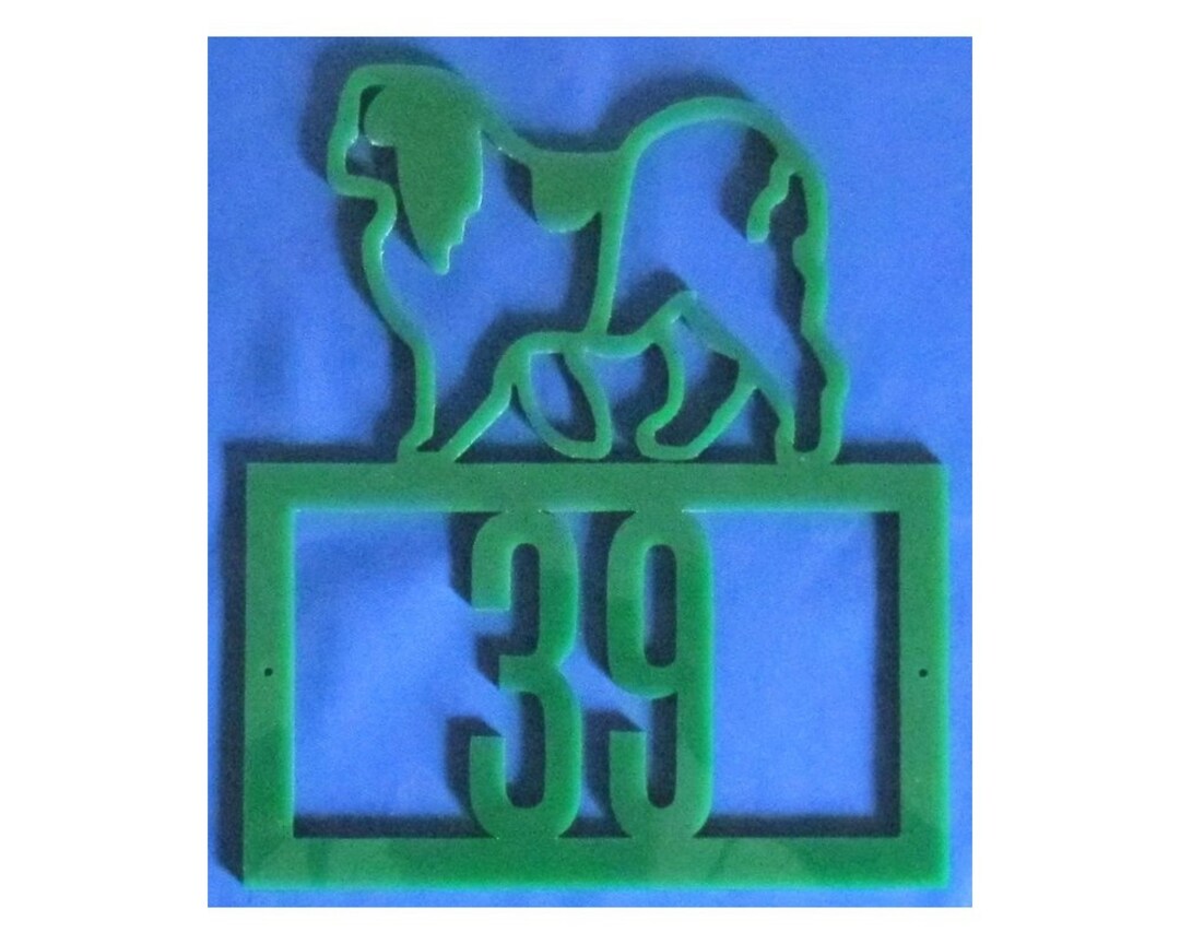 Japanese Chin House Number Plaque - Hand Cut From Acrylic - Your Choice ...
