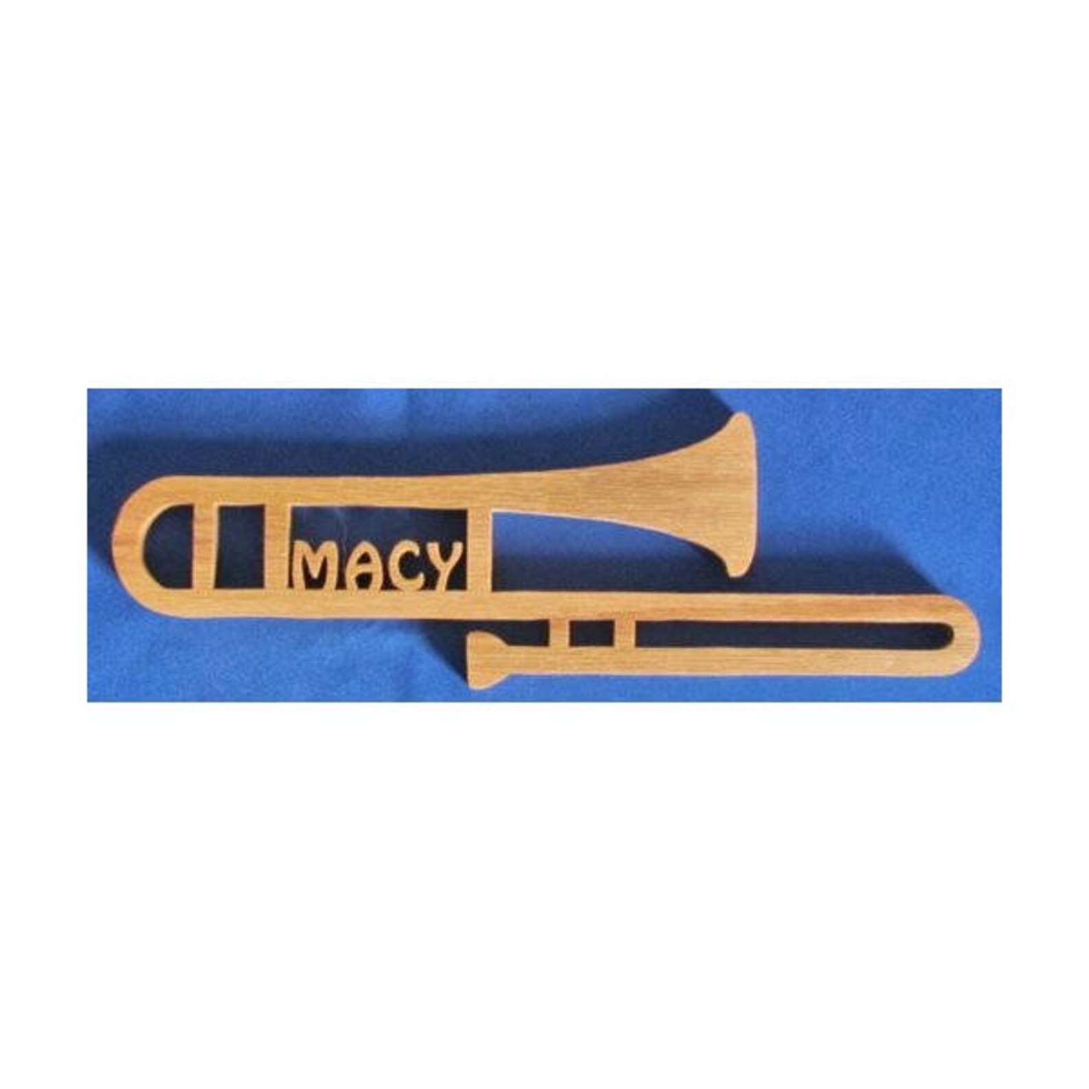 Personalized Hand Cut Oak Trombone - Great for Room Door, Wall or ...