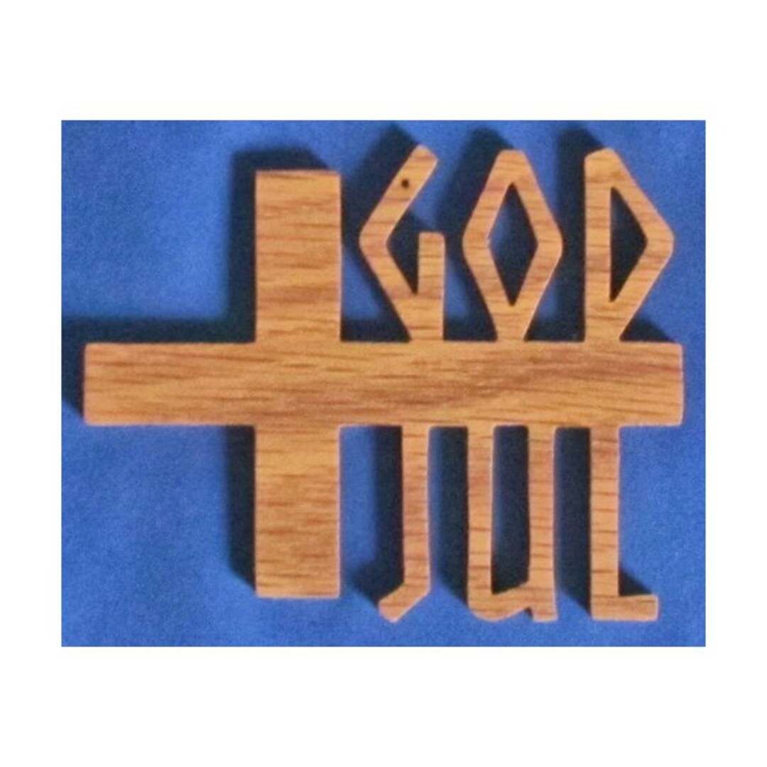 God Jul Christmas Ornament - Hand Cut From Oak - Merry Christmas in ...