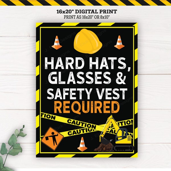 Construction Birthday Hard Hats Sign - Etsy