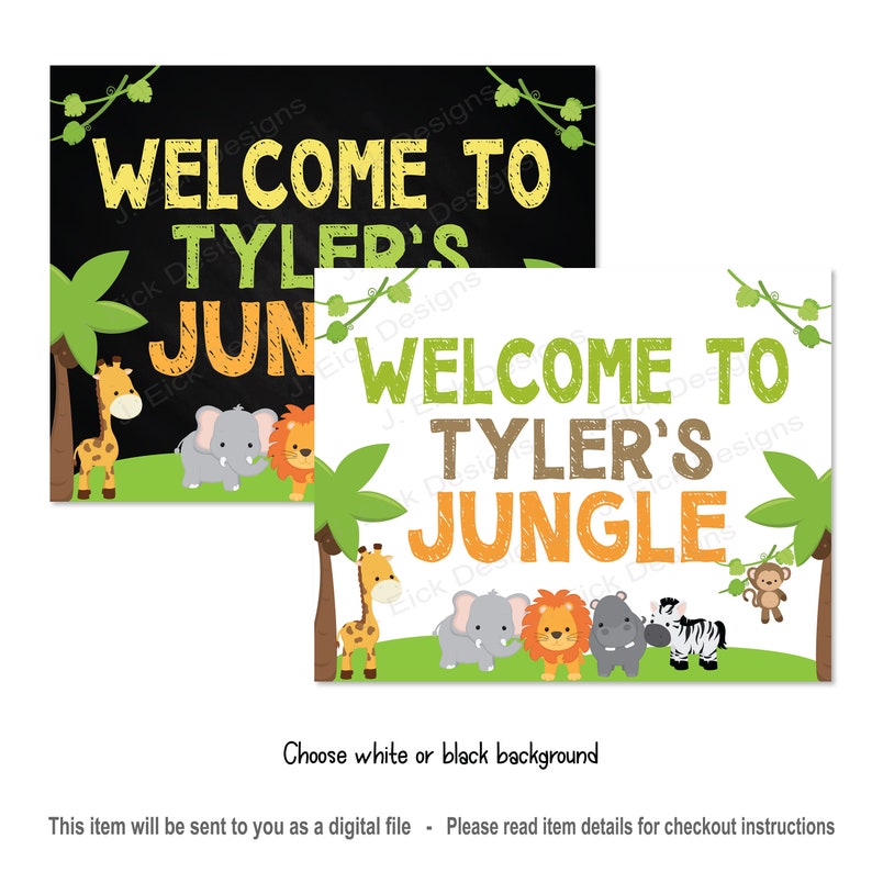 Jungle Safari Birthday Party Sign Safari Birthday Party - Etsy