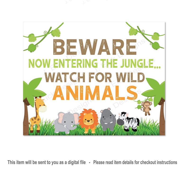 Jungle Safari Birthday Party Sign Safari Birthday Party - Etsy