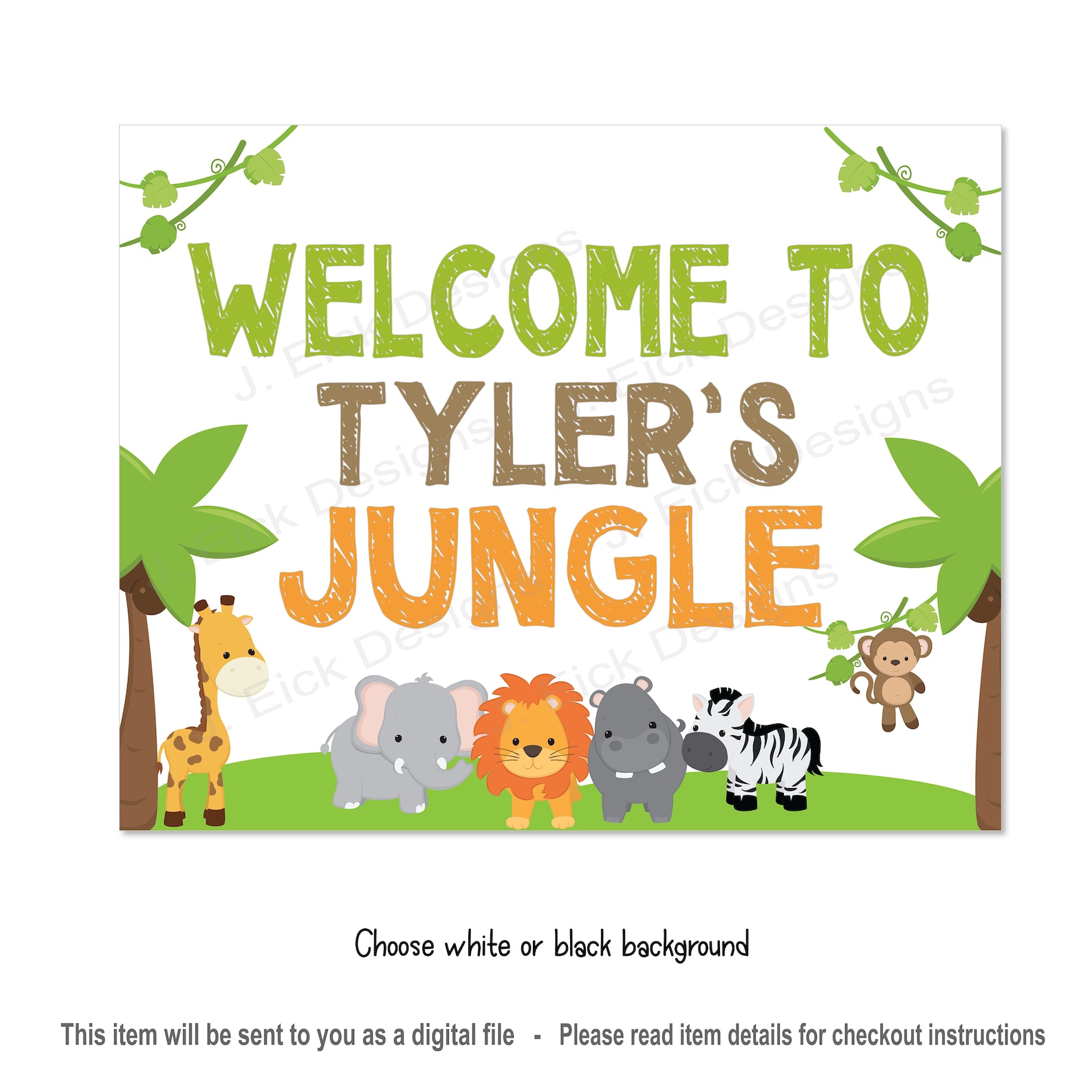 Jungle Safari Birthday Party Sign Safari Birthday Party - Etsy