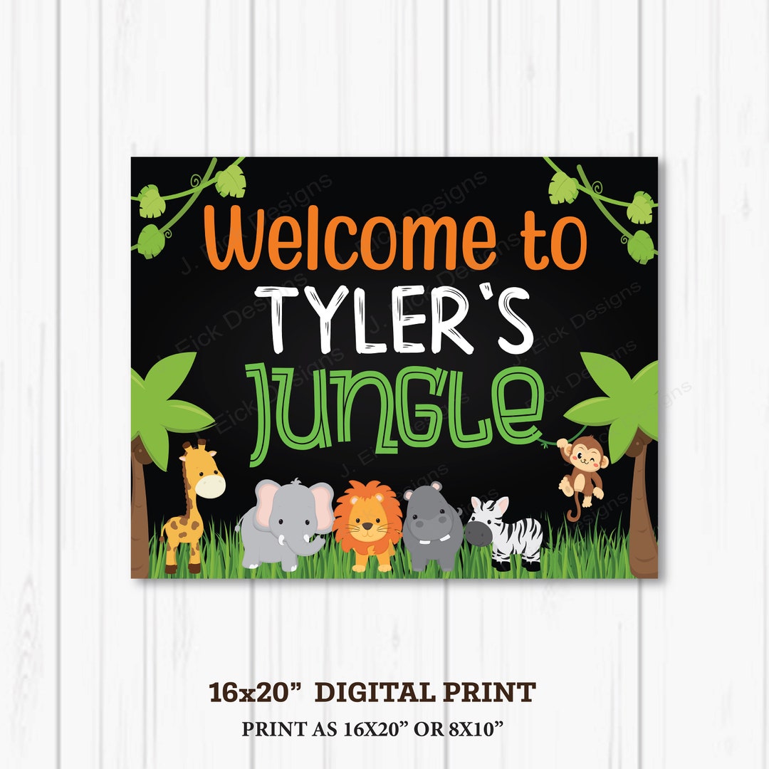 Jungle Safari Birthday Party Sign, Safari Birthday Party Decorations ...