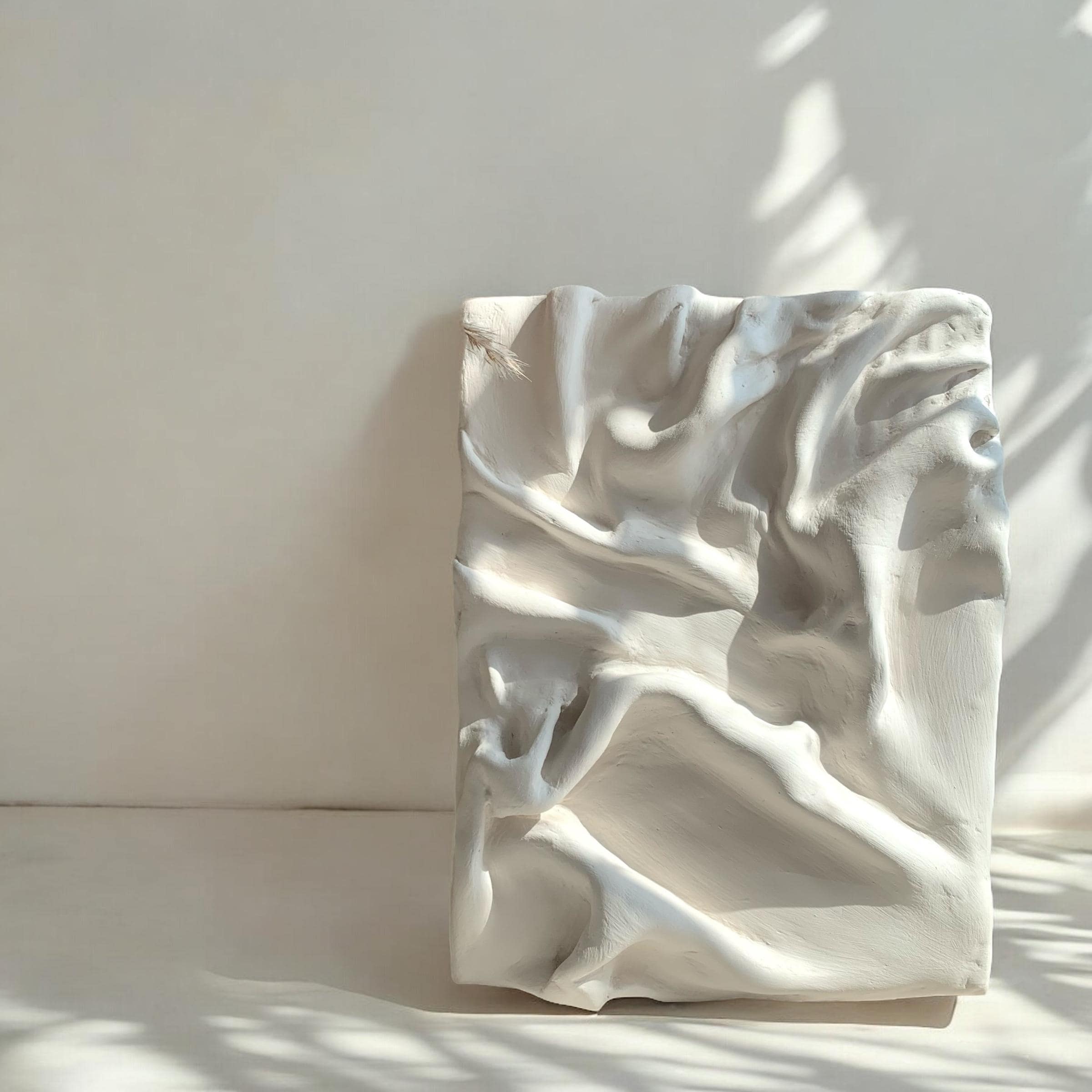 Plaster Wall Art | 3D Draped Fabric Effect |textured Home Decor ...