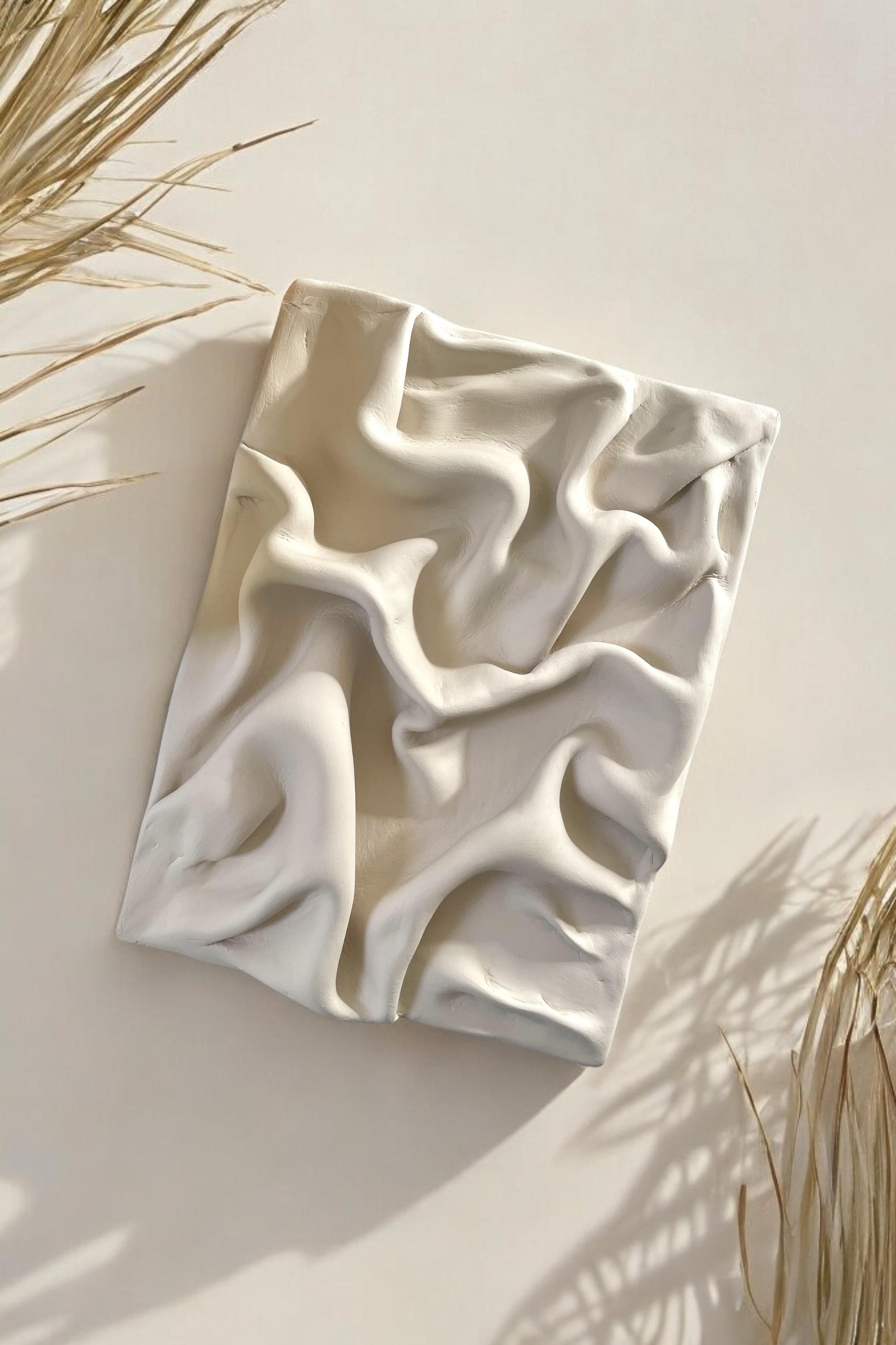 Plaster Wall Art | 3D Draped Fabric Effect |textured Home Decor ...