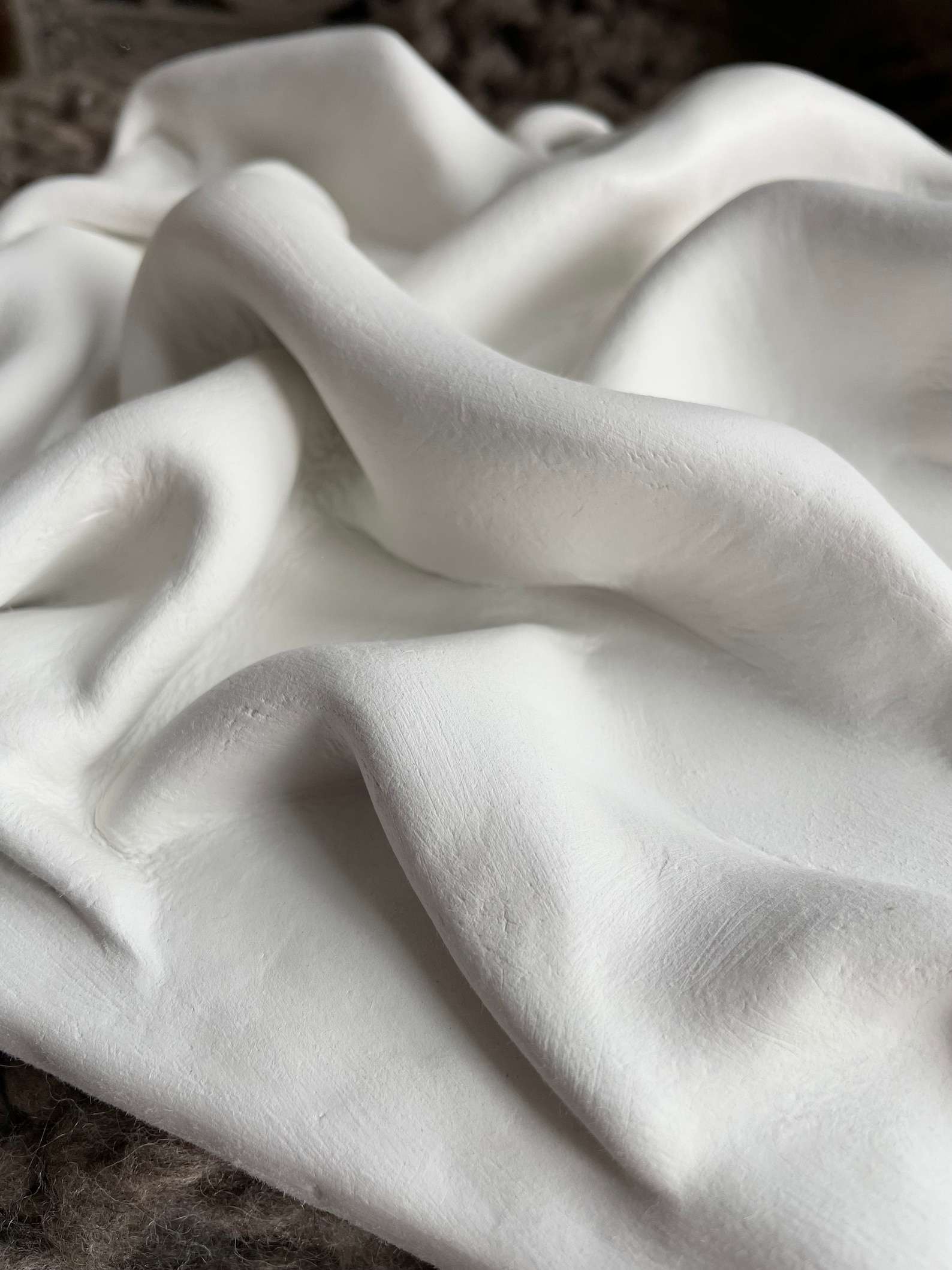 Plaster Wall Art 3D Draped Fabric Effect Textured Home Decor Minimalist ...