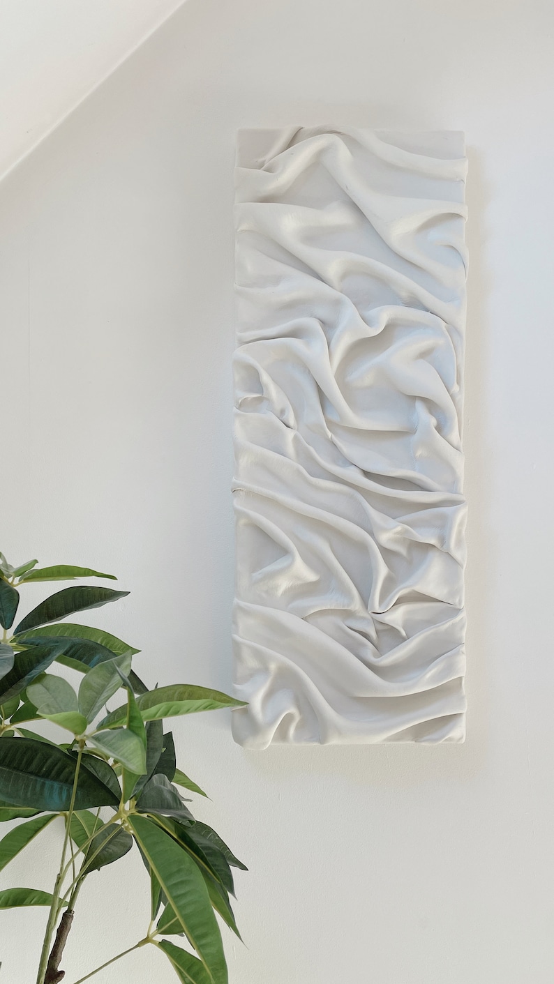 Plaster Wall Art | 3D Draped Fabric Effect | Textured Home Decor ...