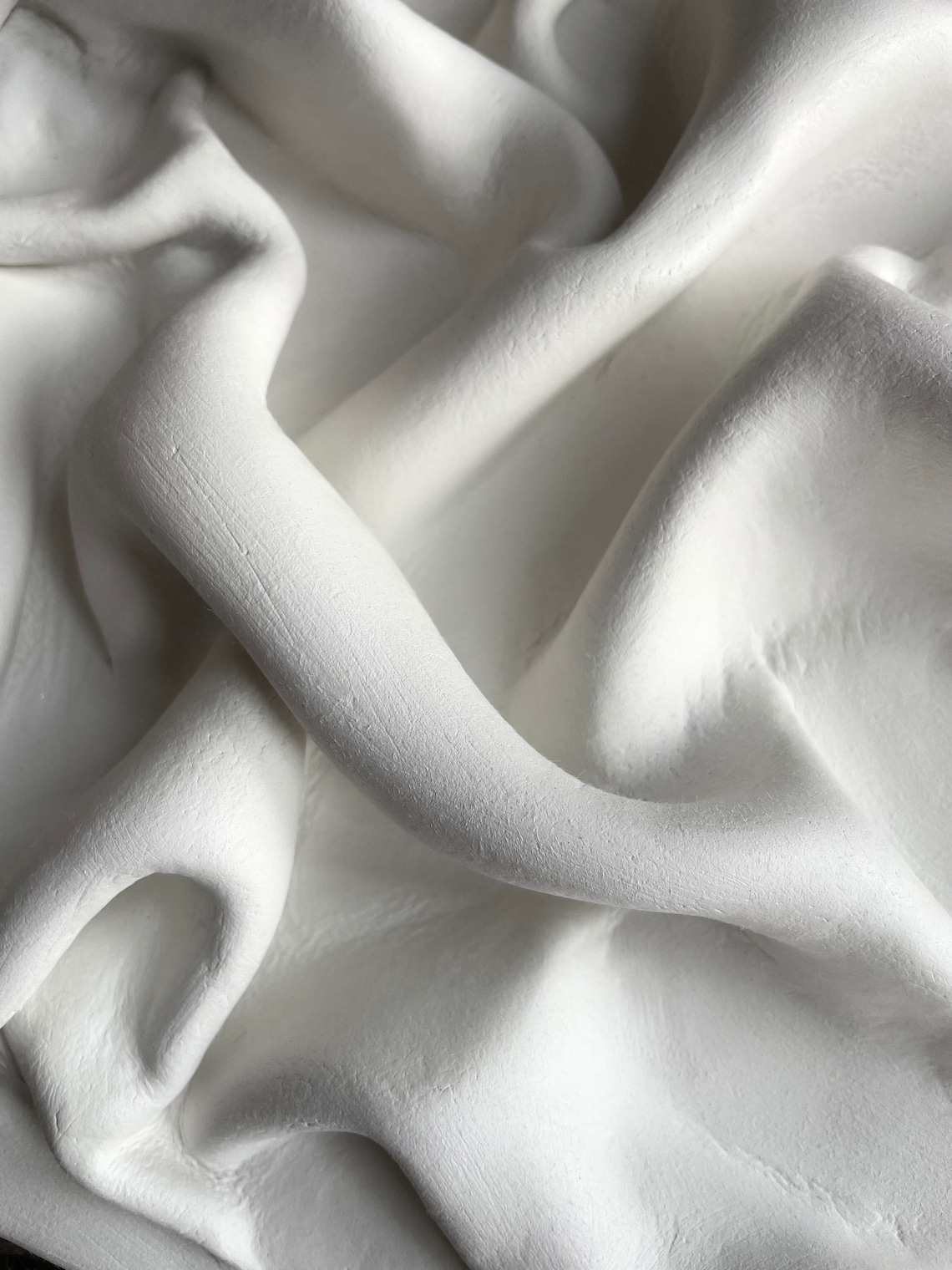 Plaster Wall Art 3D Draped Fabric Effect Textured Home Decor Minimalist ...