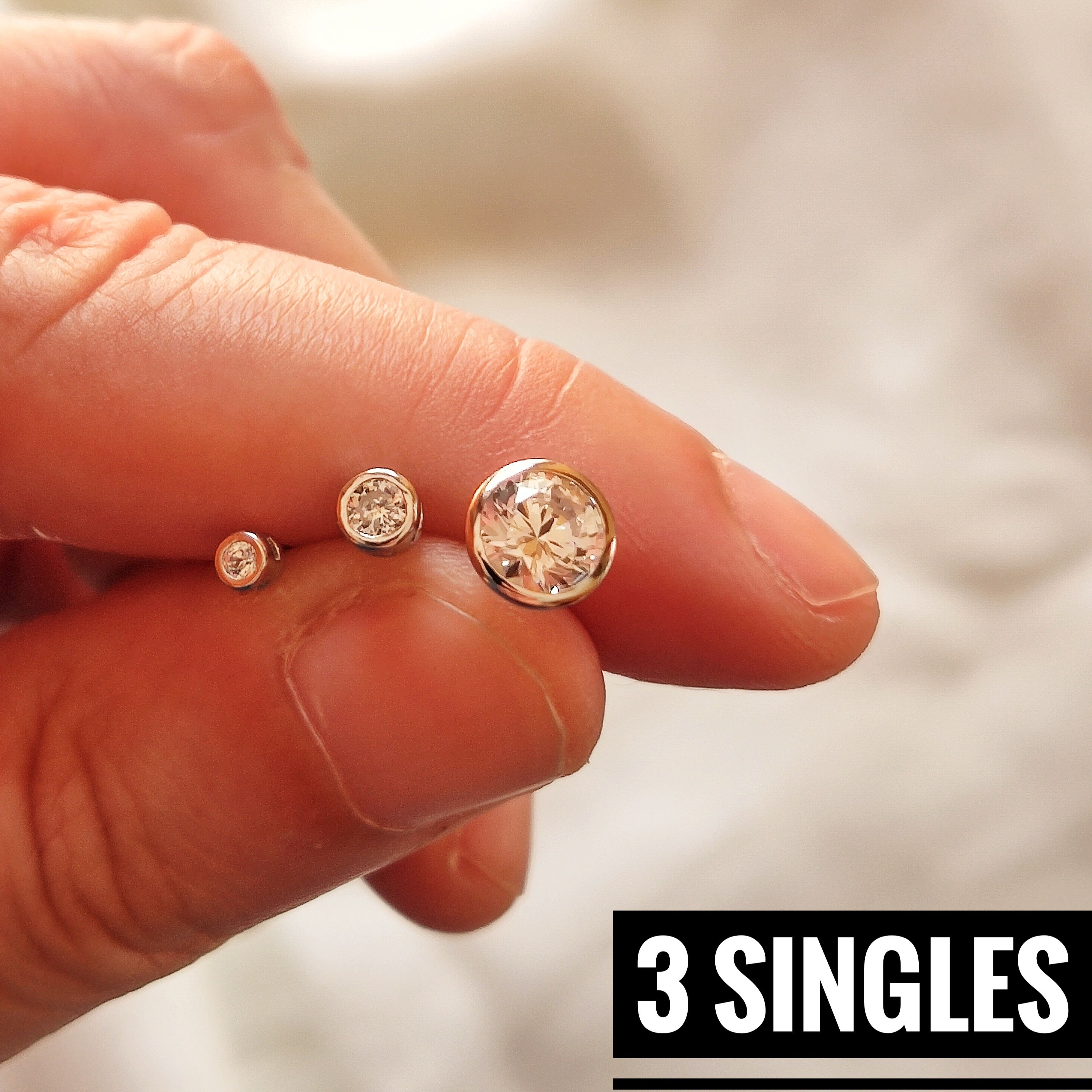 Diamond Studs Mix and Match Earring Set Mismatched Earrings - Etsy