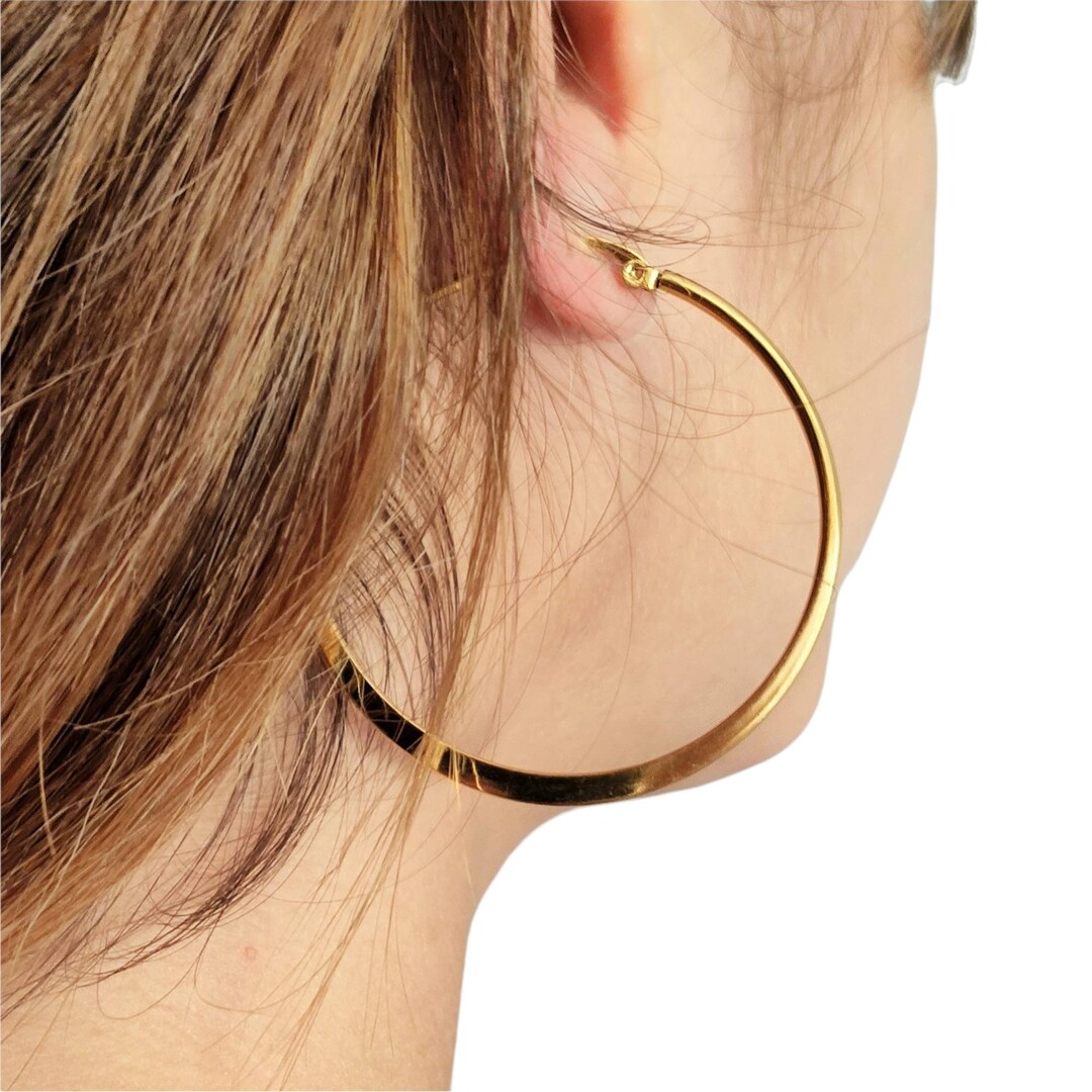 Oversized Hoops, Large Hoop Earrings, Gold Hoop Earrings, 50mm - Etsy