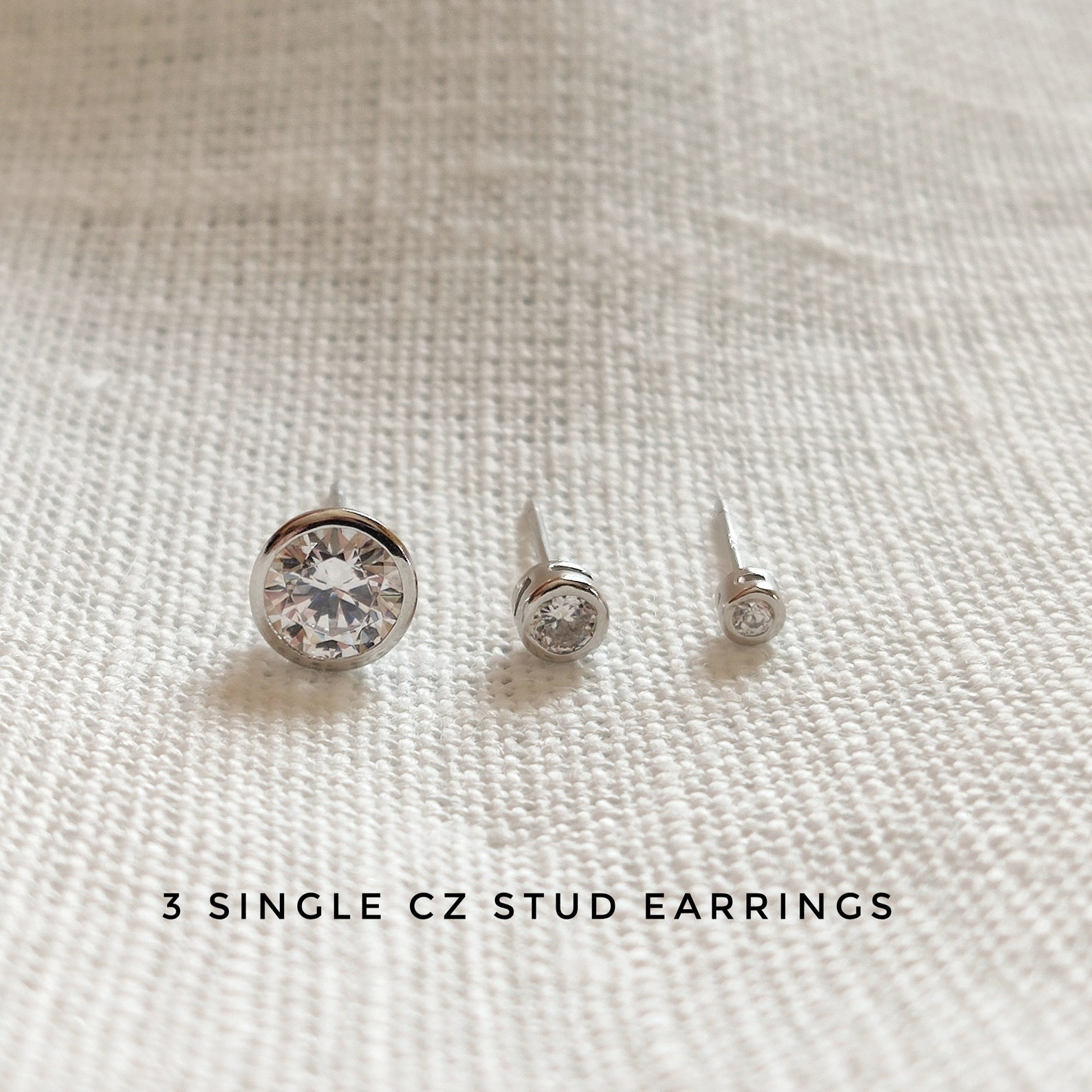 Diamond Studs Mix and Match Earring Set Mismatched Earrings - Etsy