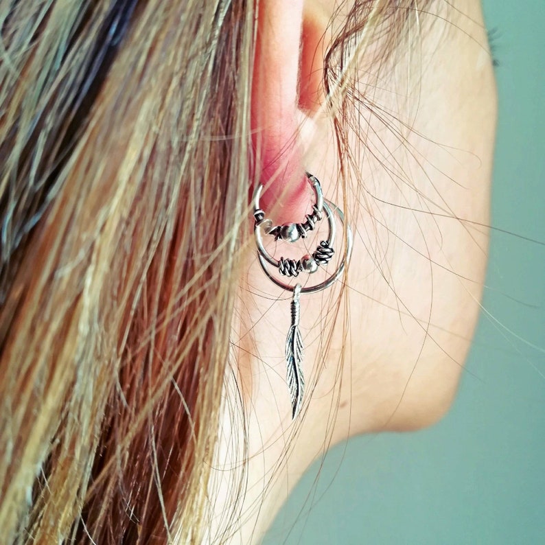 Small Silver Hoops Endless Hoop Earring Statement Hoops - Etsy