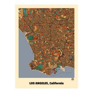 LOS ANGELES or Any Other City Custom Made Minimalist Map - Etsy