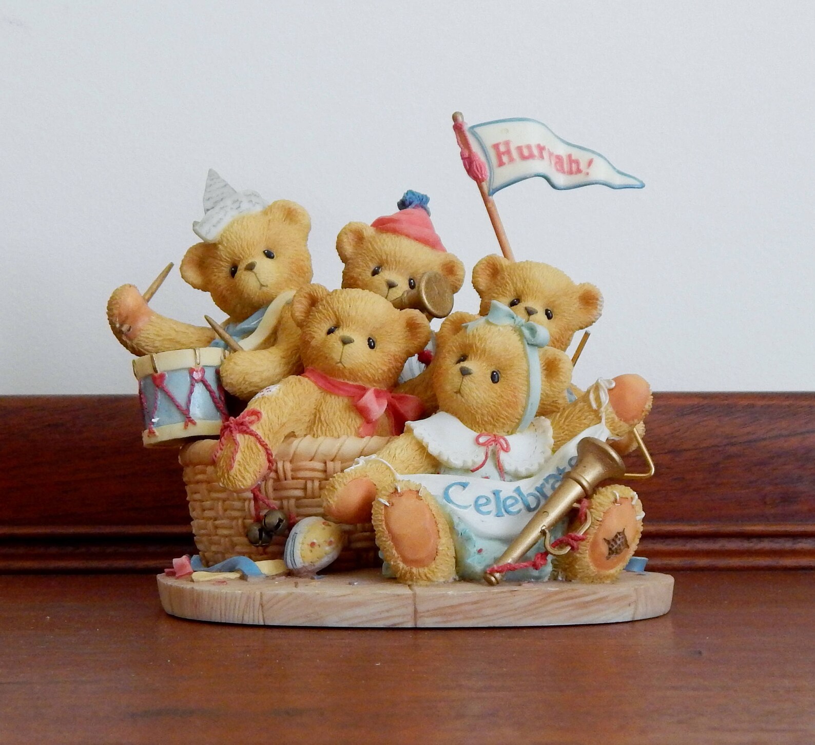 Enesco Cherished Teddies Commemorative 5 Year Anniversary Figurine 1996 ...