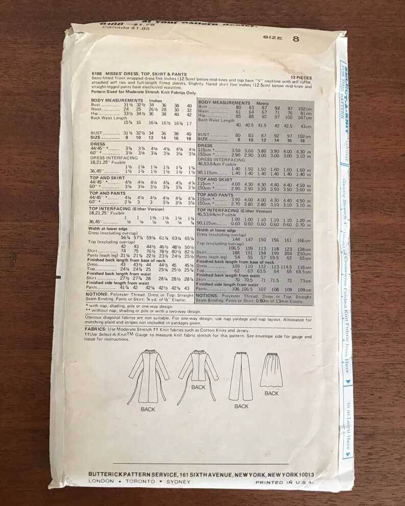 Vintage Mccall's Patterns 6409, 6724, 3829, Vintage Butterick Pattern ...