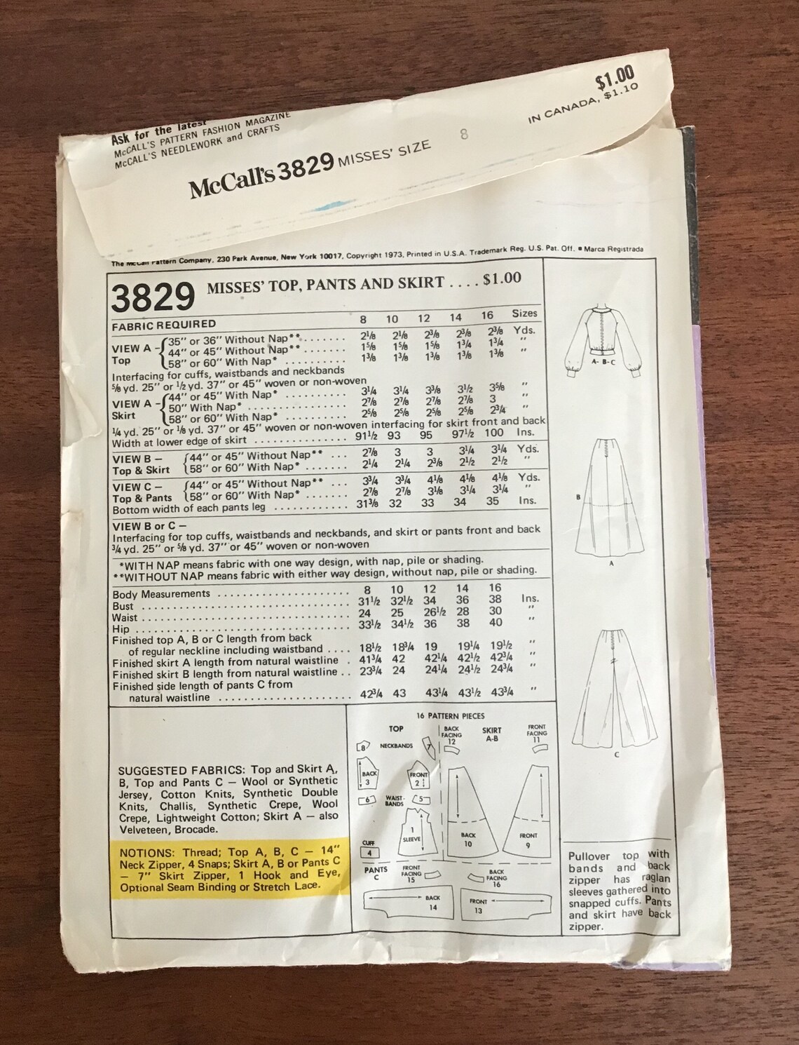 Vintage Mccall's Patterns 6409, 6724, 3829, Vintage Butterick Pattern ...