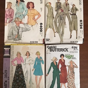 Vintage Mccall's Patterns 6409, 6724, 3829, Vintage Butterick Pattern ...