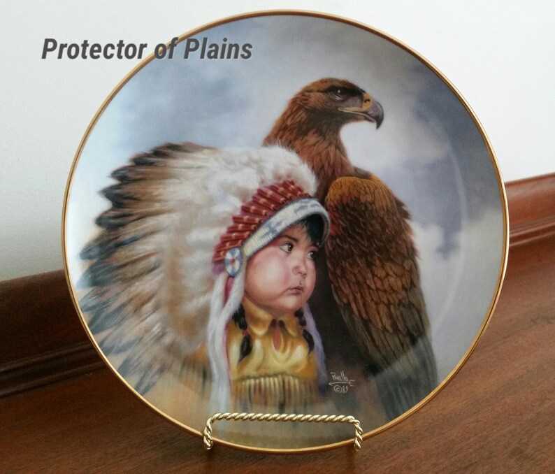 Dining & Serving Native American Themed Decorative Plate. Proud Young ...