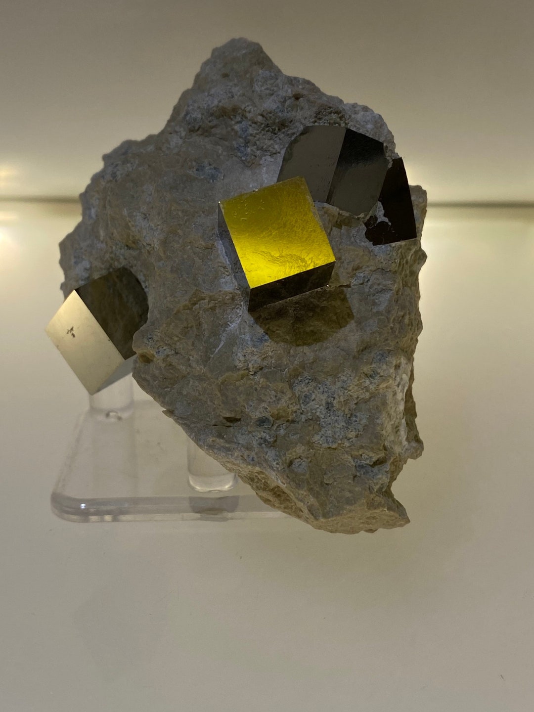 Natural Pyrite Cube on Matrix From Spain | Ironing Pyrite | Cubic ...