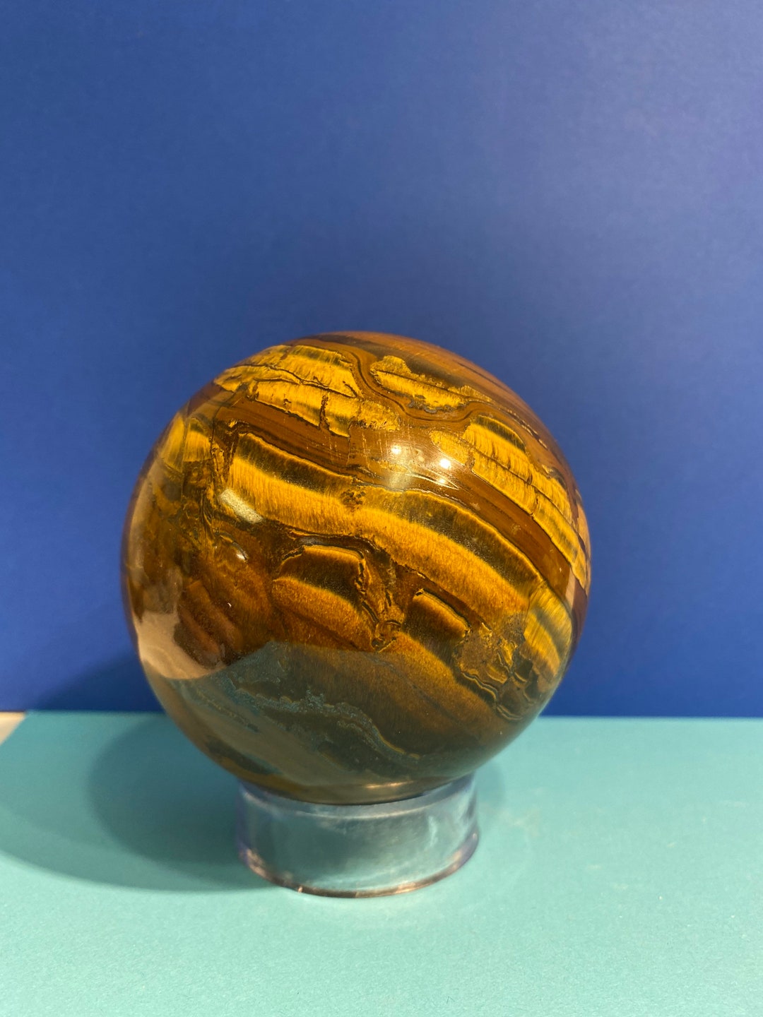Natural Large Tiger’s Eye Sphere | Large Tiger Eye Sphere (rare Size ...